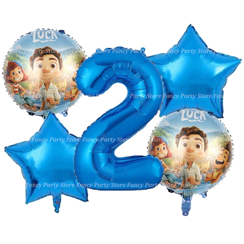 Disney Luca Birthday Balloons, Blue Number & Star Decorations - Etsy