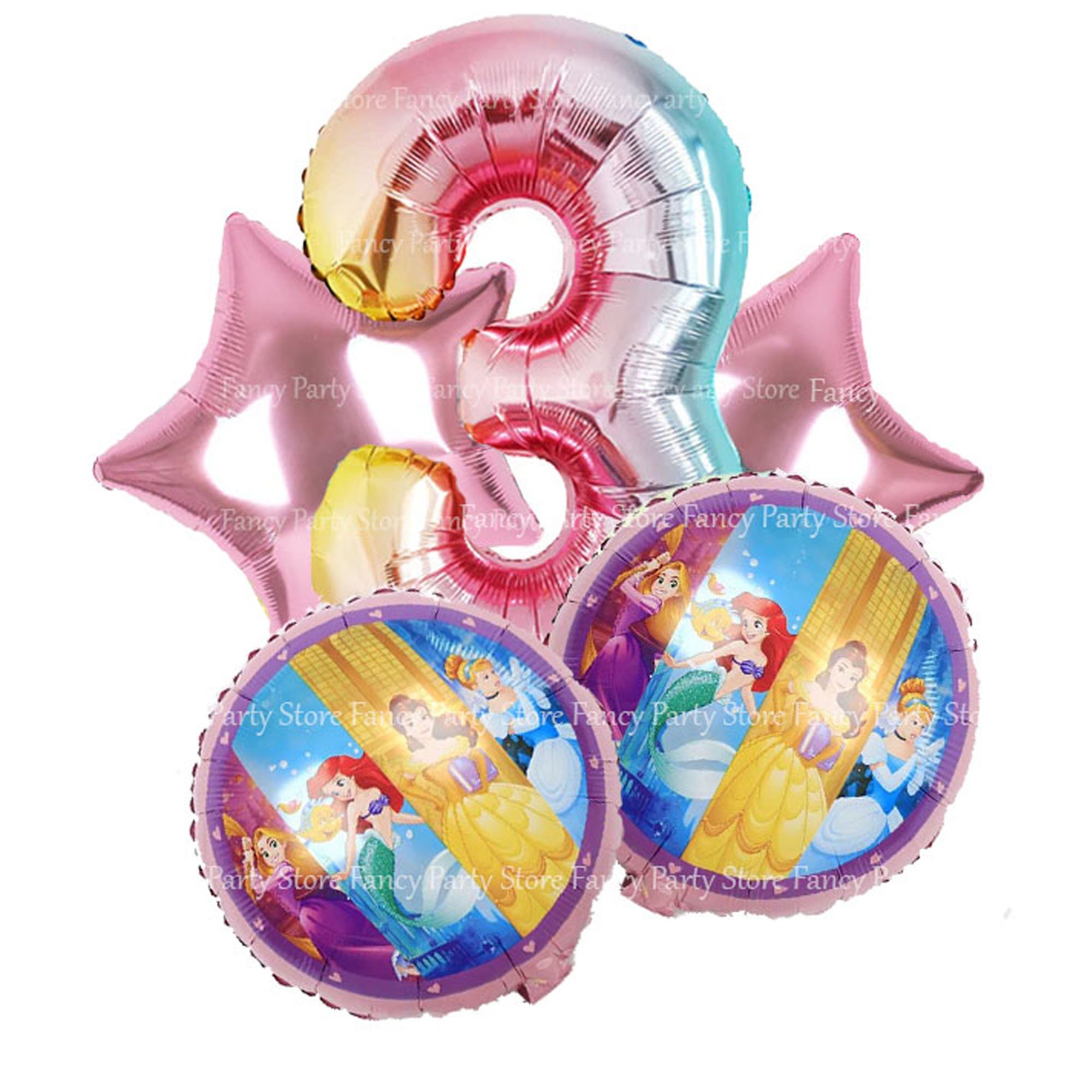 Disney Princess Birthday Balloon Set – Foil Helium Party Decorations ...
