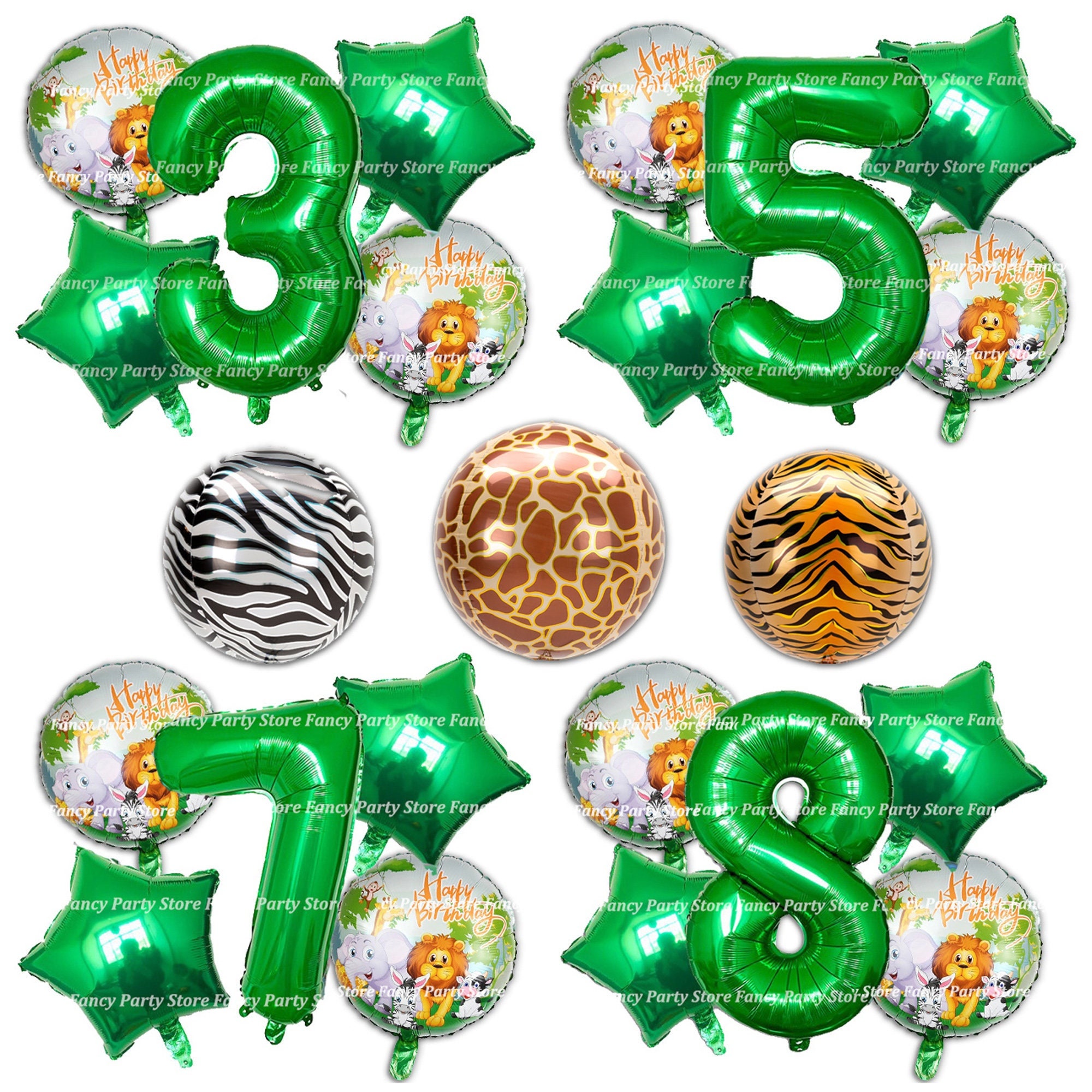 Baby Animal Birthday Balloons Party Decorations Jungle Safari - Etsy