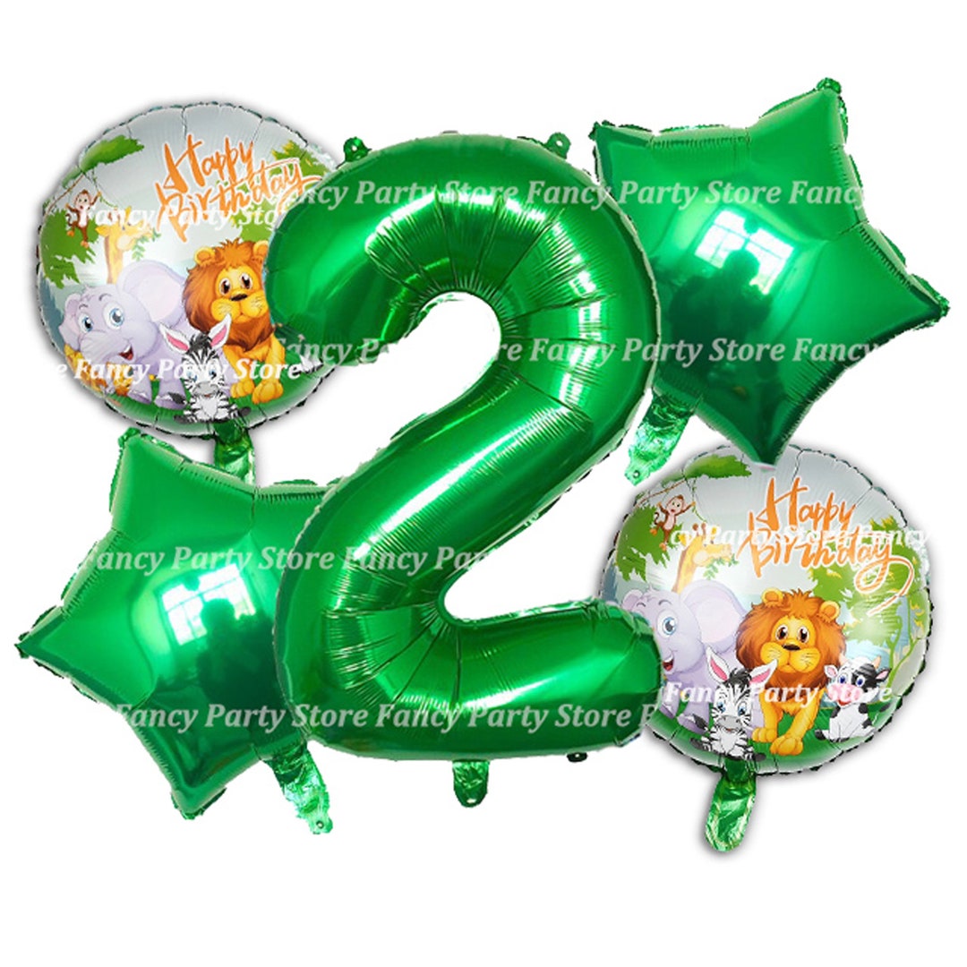 Jungle Safari Birthday Balloons: Animal Number Party Decorations - Etsy
