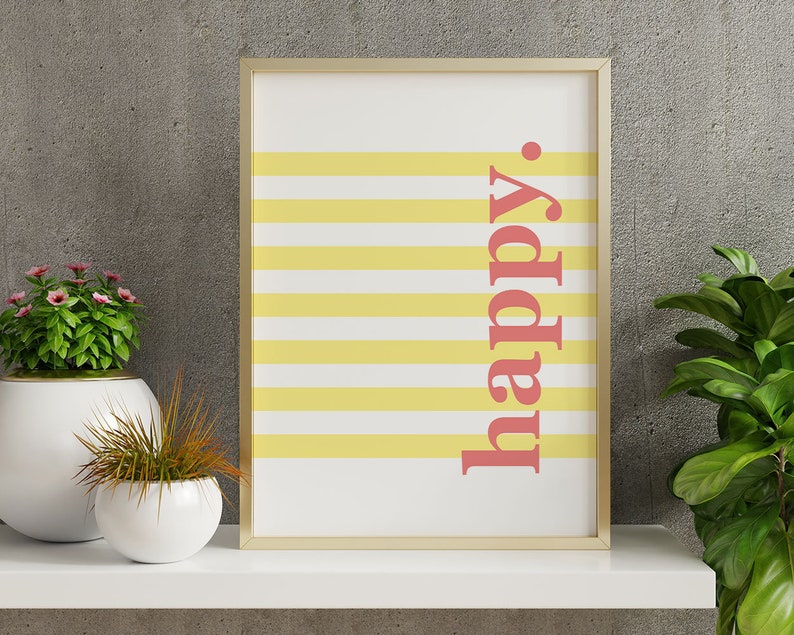 Poster, happy, Picture, Digital Download, Wall Decoration, Printable ...