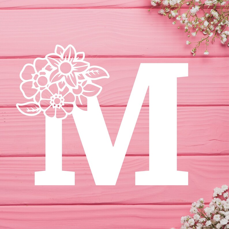 Letter M With Flowers - Etsy
