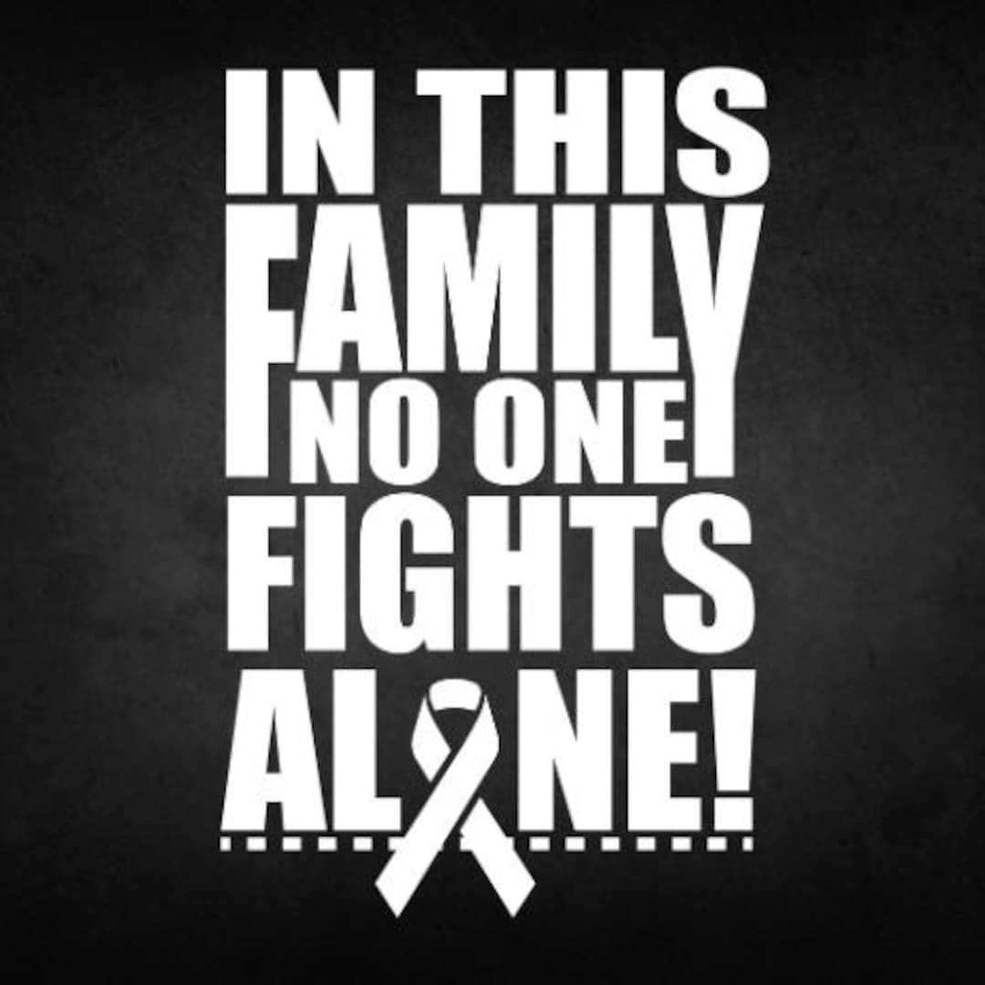 In This Family No One Fights Alone With Ribbon Svg Png - Etsy