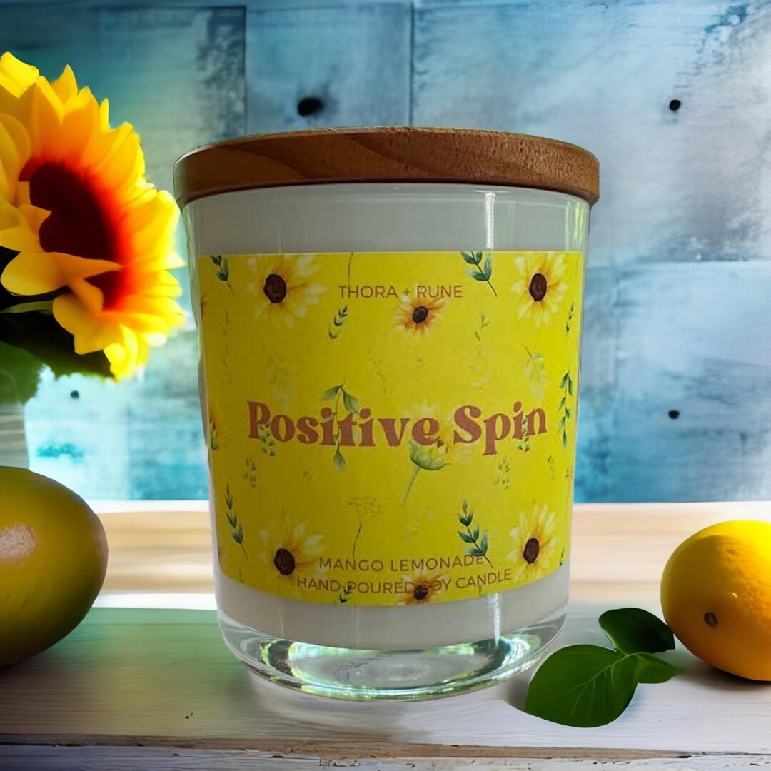 Positive Spin. Luxury Glass Jar Candle Made From 100% Soy Wax. - Etsy
