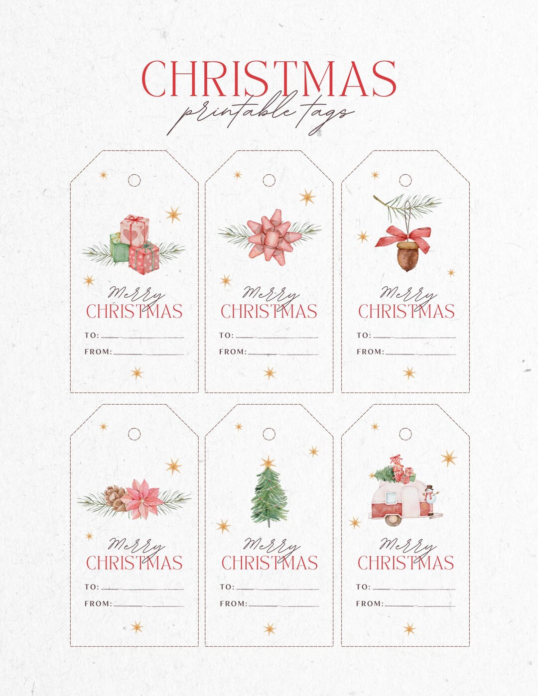 Printable Christmas Gift Tags: Holiday Designs (digital Download) - Etsy