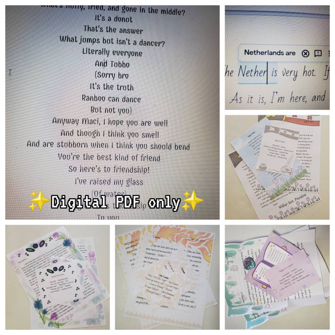 DSMP- DIGITAL Personalized Letter From Your Fictional Comfort Character ...