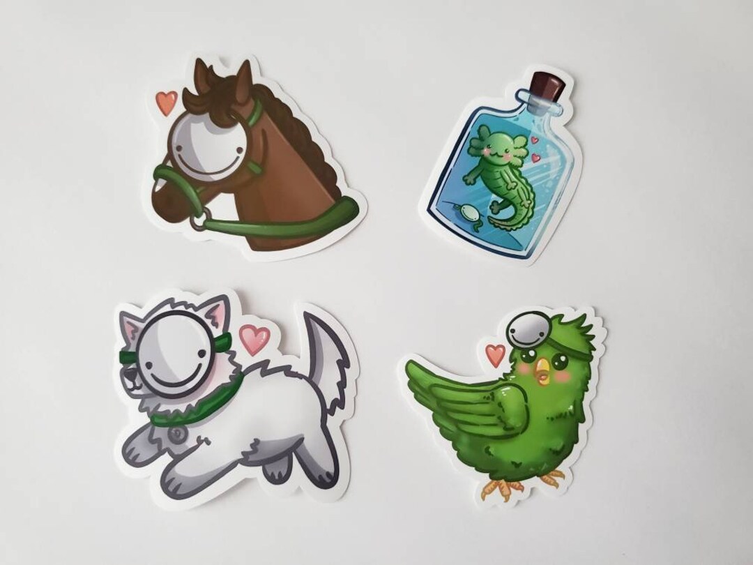 Minecraft but My Friend is an Animal Sticker Axolotl Minecraft Dog Cat ...