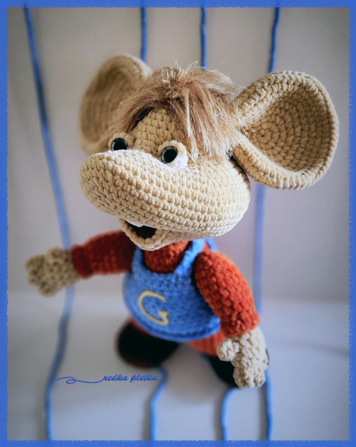 Handmade Topo Gigio Mouse Plush: Micropolyester Yarn Toy - 50cm - Etsy