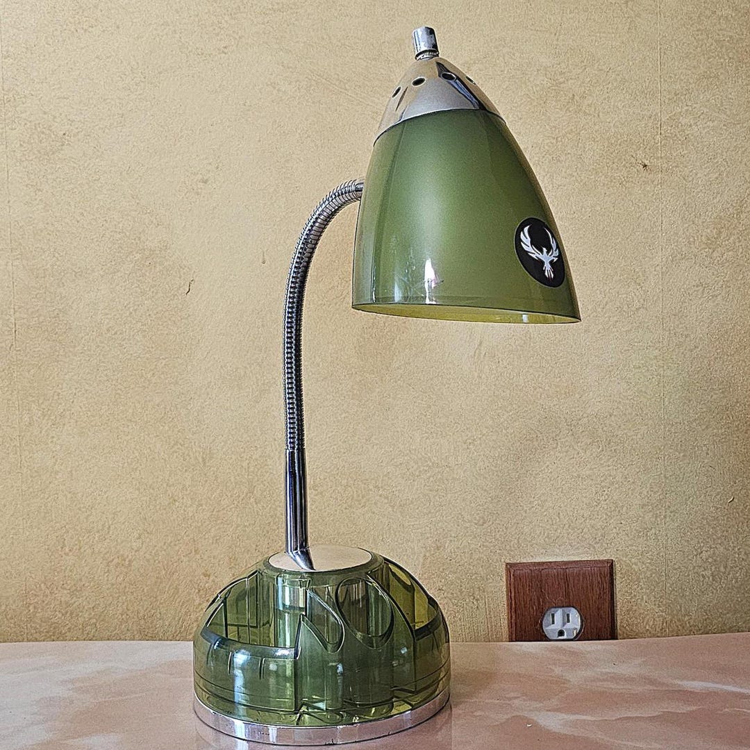 Intertek Desk Lamp With Rotating Organizer in Turquoise Green and ...