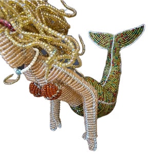 Beaded Blonde Mermaid Sculpture - Nautical Arts and Gifts - Etsy