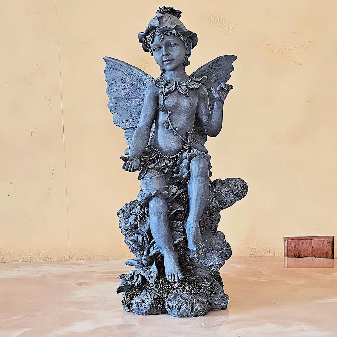 Garden Cherub Statue, Outdoor or Patio Decorative Sculpture, Indoor ...