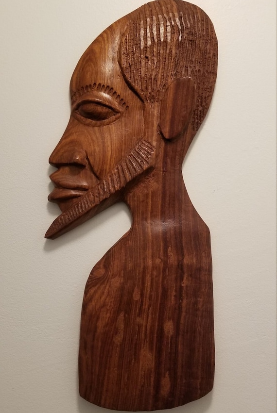 Vintage Wooden Sculpture African Wall Hanging Plaque | Etsy