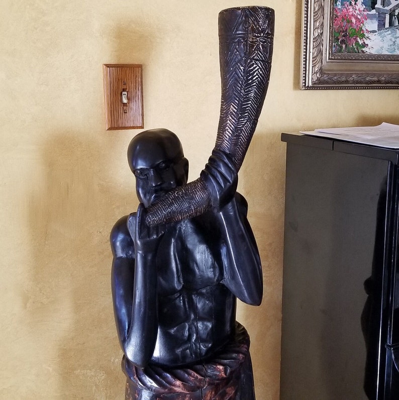 Extra Large African Statue Horn Blower/announcer Sculpture | Etsy