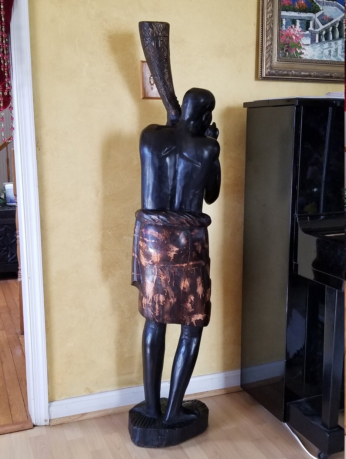 Extra Large African Statue Horn Blower/announcer Sculpture | Etsy