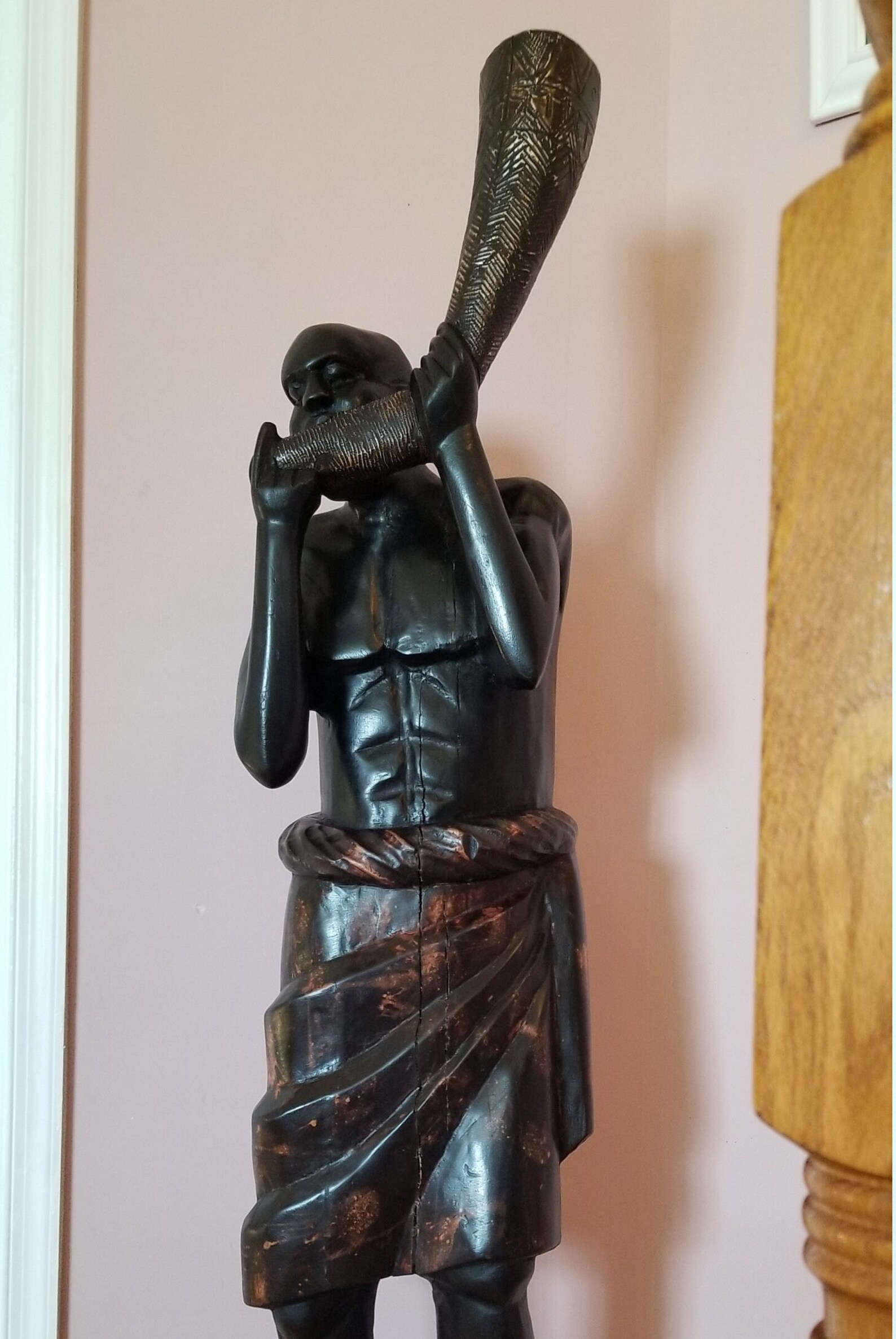 Extra Large African Statue Horn Blower/announcer Sculpture - Etsy