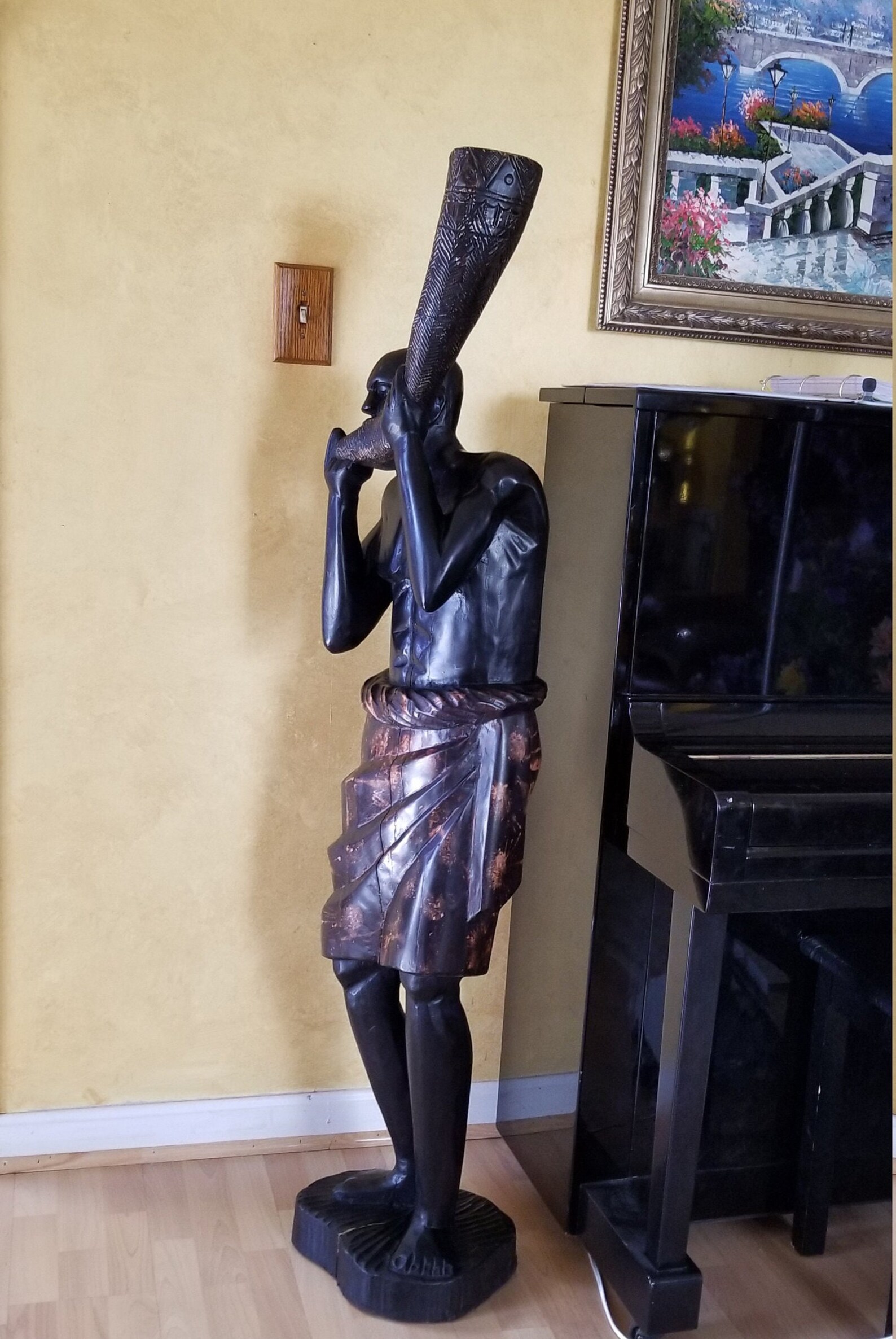 Extra Large African Statue Horn Blower/announcer Sculpture - Etsy
