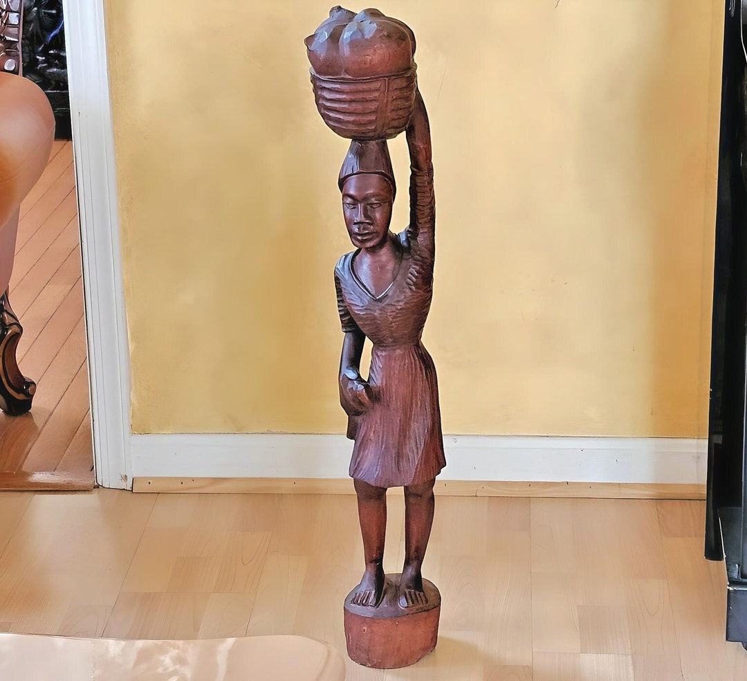 Large African Statue, Hand Carved African Sculpture, Figurative African ...