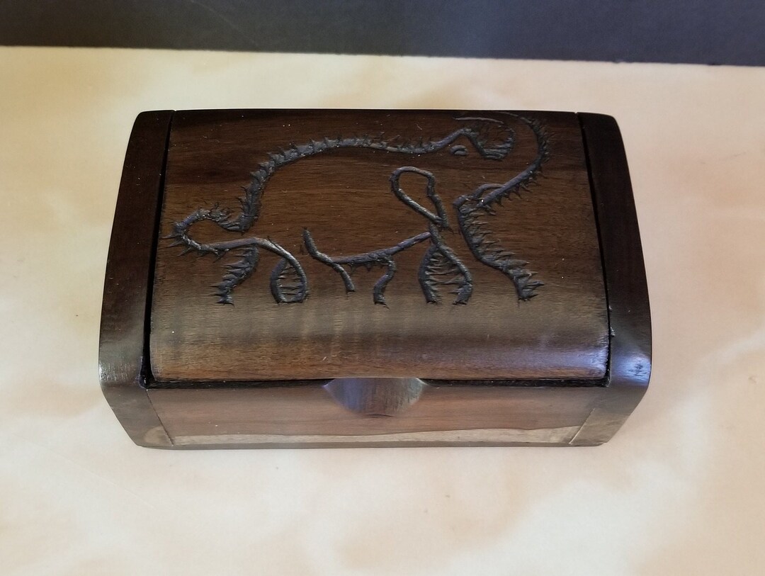 Keepsake Jewelry Box Inlayed With Kente Cloth, Wooden Storage Box ...