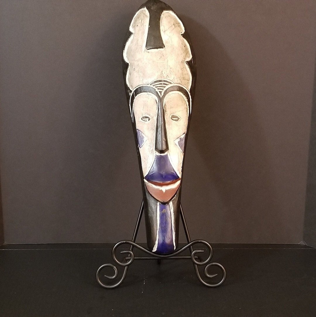 African Mask, Wall Decor, Wooden Mask, Hand Carved Wooden Mask for ...