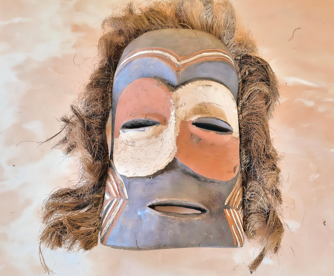 African Tribal Ceremonial Mask From Ghana, African Wood Mask With ...