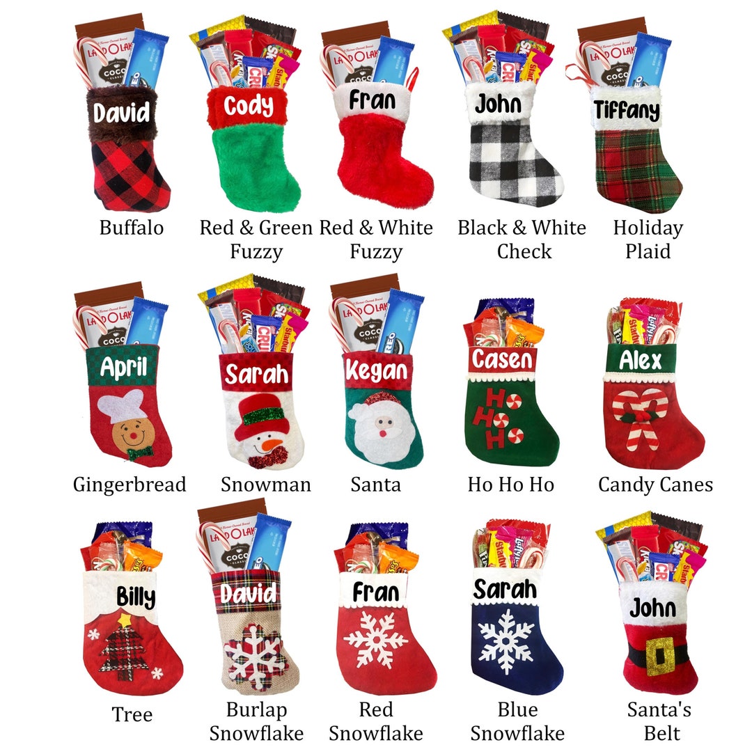 Personalized 6 Inch Christmas Stockings Stuffed Stockings for Kids Gift ...