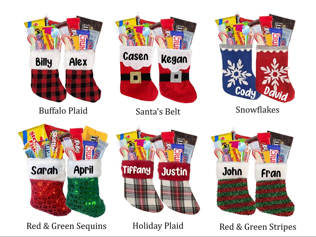 Set of 2 Personalized Mini Christmas Stockings Stuffed Stockings for ...