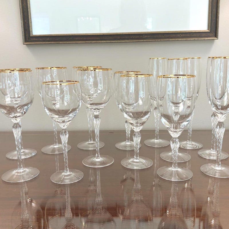 Gold Trim Toasting Glasses - Etsy