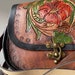 Women Vintage Style Rose Brown Leather Crossbody Shoulder Bag Handmade ...