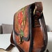 Women Vintage Style Rose Brown Leather Crossbody Shoulder Bag Handmade ...
