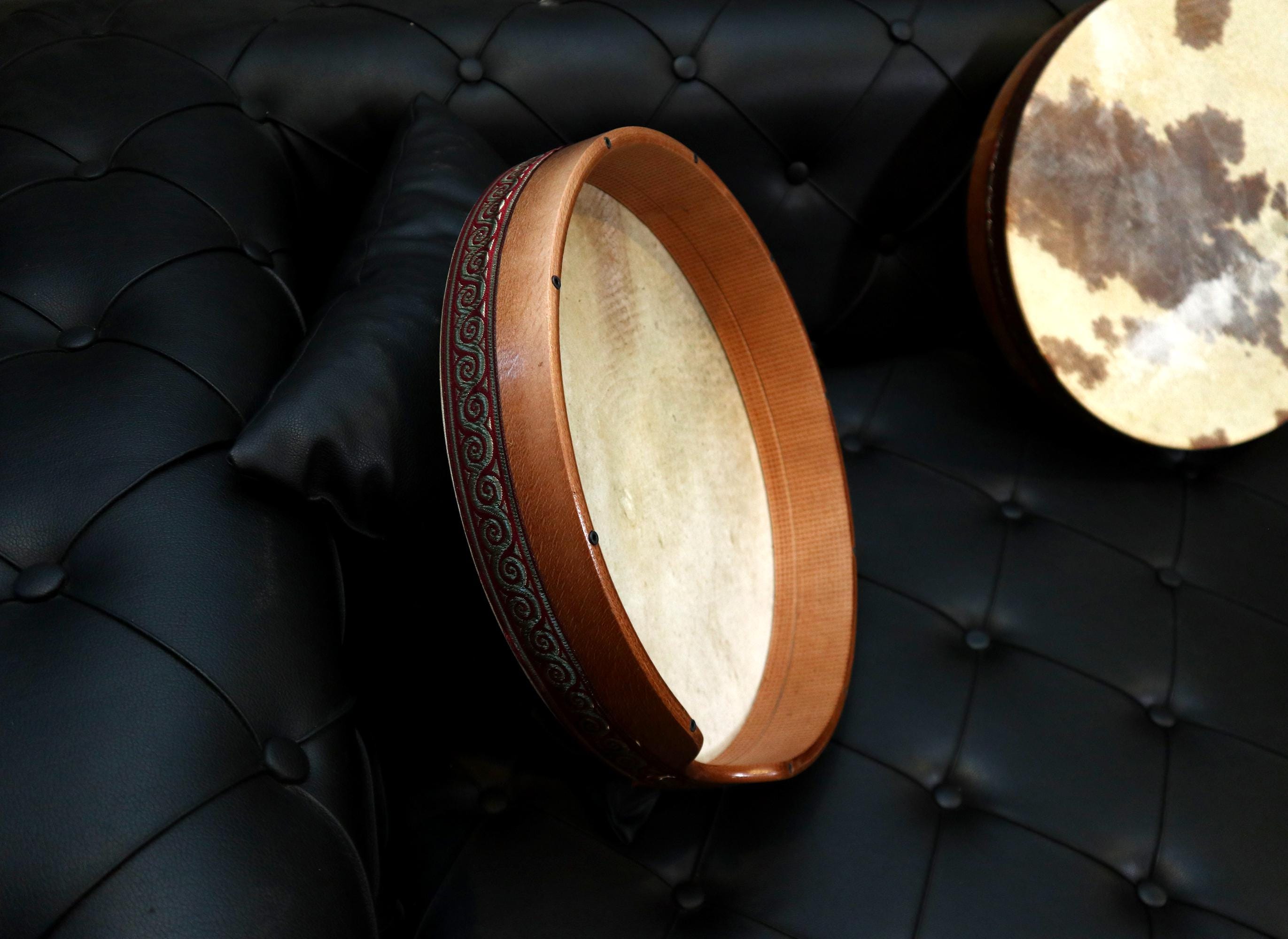 Sheepskin Bendir 16,5' Ethnic Music Frame Drum Wood Turkish Bendir Def ...