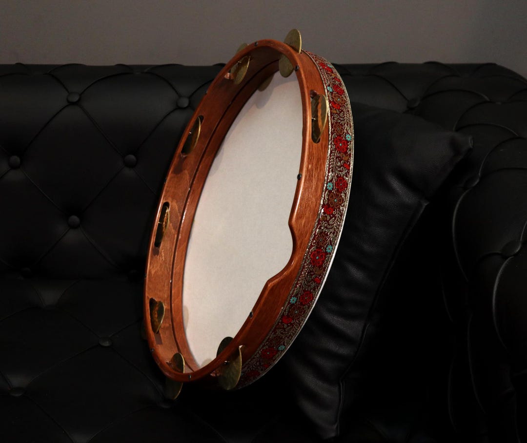 16,5" Eras Classic Professional Walnut Cymbal Bendir Ethnic Music Frame ...