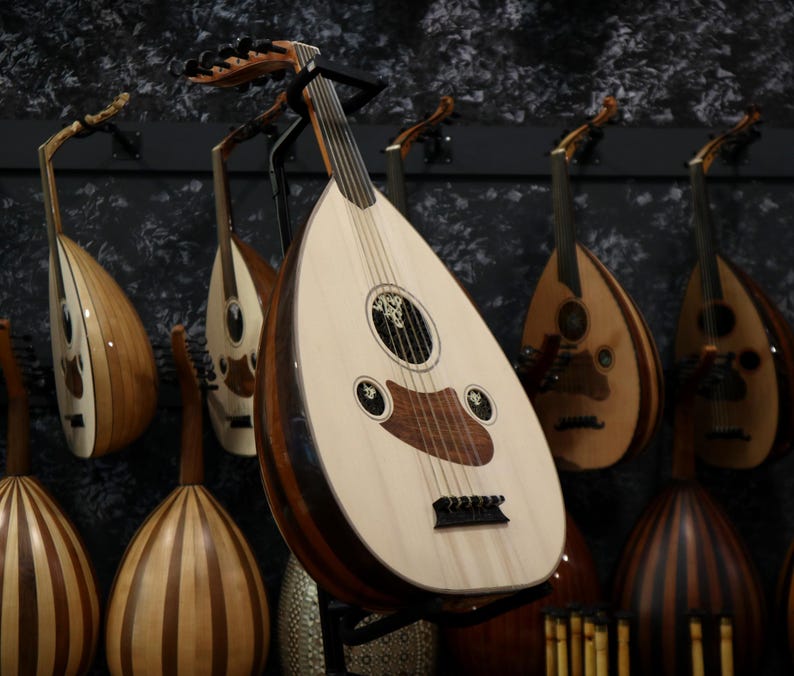 Dark Walnut Wood & Hornbeam Wood, Handcrafted Lute, Beginner Level Oud ...