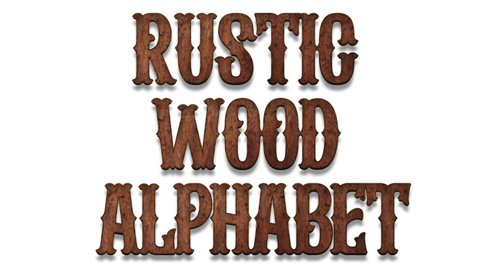 RUSTIC Wooden letters & numbers clipart. Digital download. | Etsy