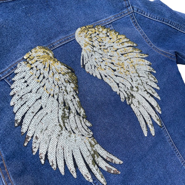 Angel Wing Denim Jacket - Etsy