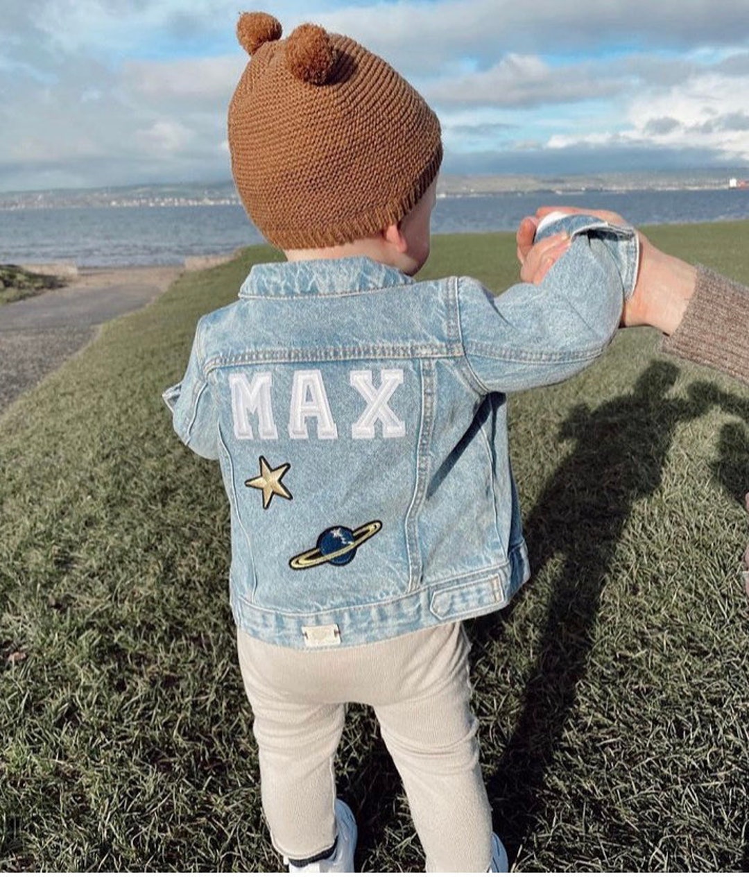 Personalised Kids Denim Jacket, Customised Clothing, Name Jacket, Space ...