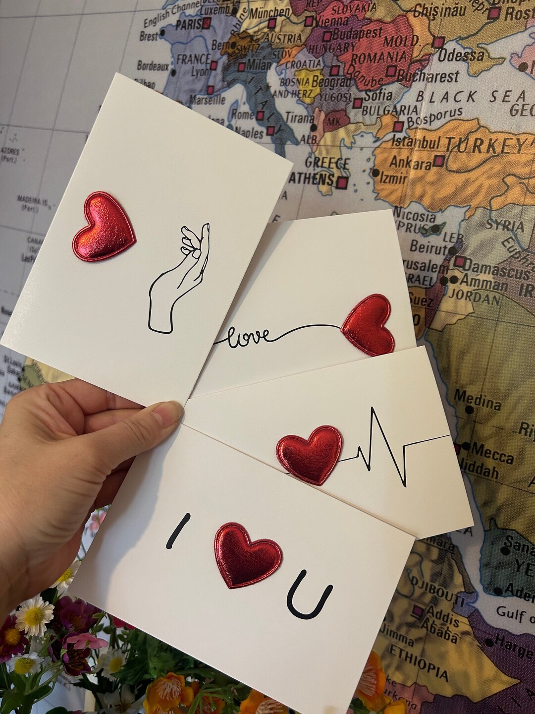 Love You, Mothers Day Card, Mother's Day Cards, Red Heart Card, Love ...