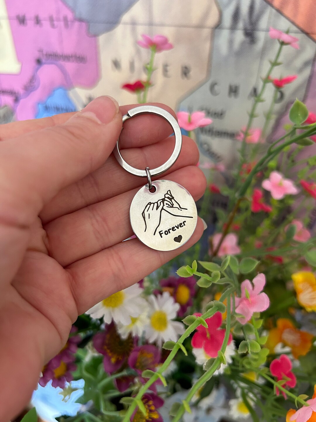 Engraved Pinky Promise Keychain: Stainless Steel Friendship Gift - Etsy