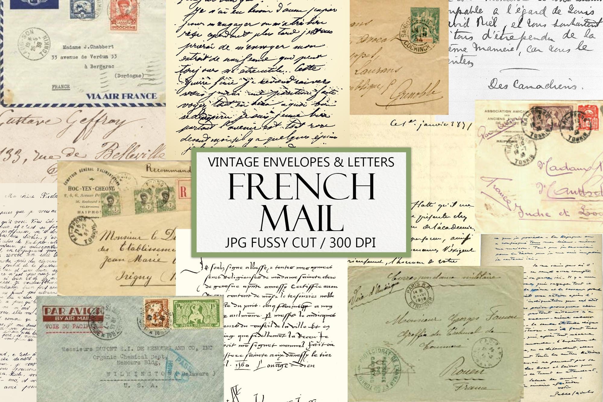 Printable French Mail Old Letters Antique Envelopes Various - Etsy UK