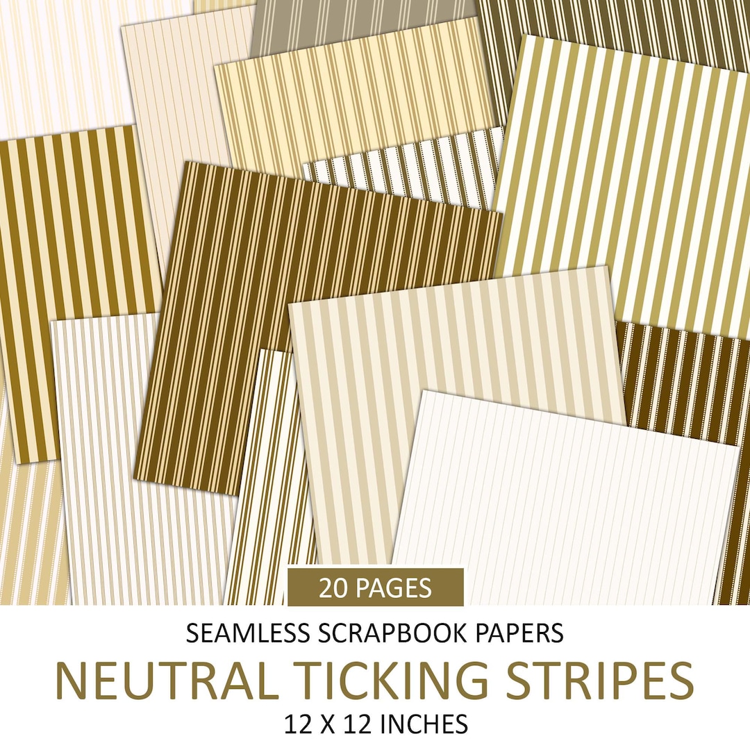 Vintage Style Ticking Stripes, Seamless Papers, Neutral Colors ...