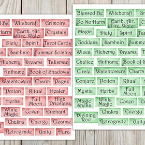 Printable Witch Word Scraps, Junk Journal, Grunge, Grimoire, Pagan ...