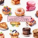 Watercolor Baked Goods Clipart, Pastry Images, Bread Clip Art, Baking ...