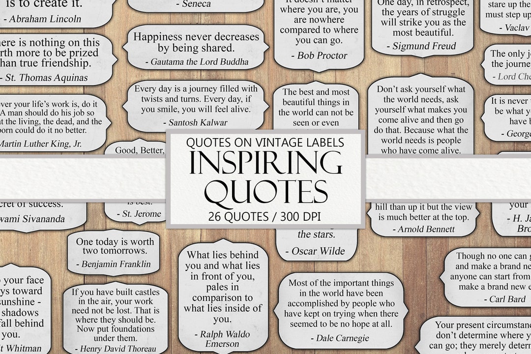 Inspirational Quote Labels: Vintage Ephemera Scraps (digital Download ...