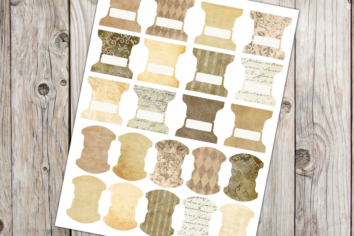 Antique Journal Tabs Vintage Junk Journal Supply Distressed - Etsy