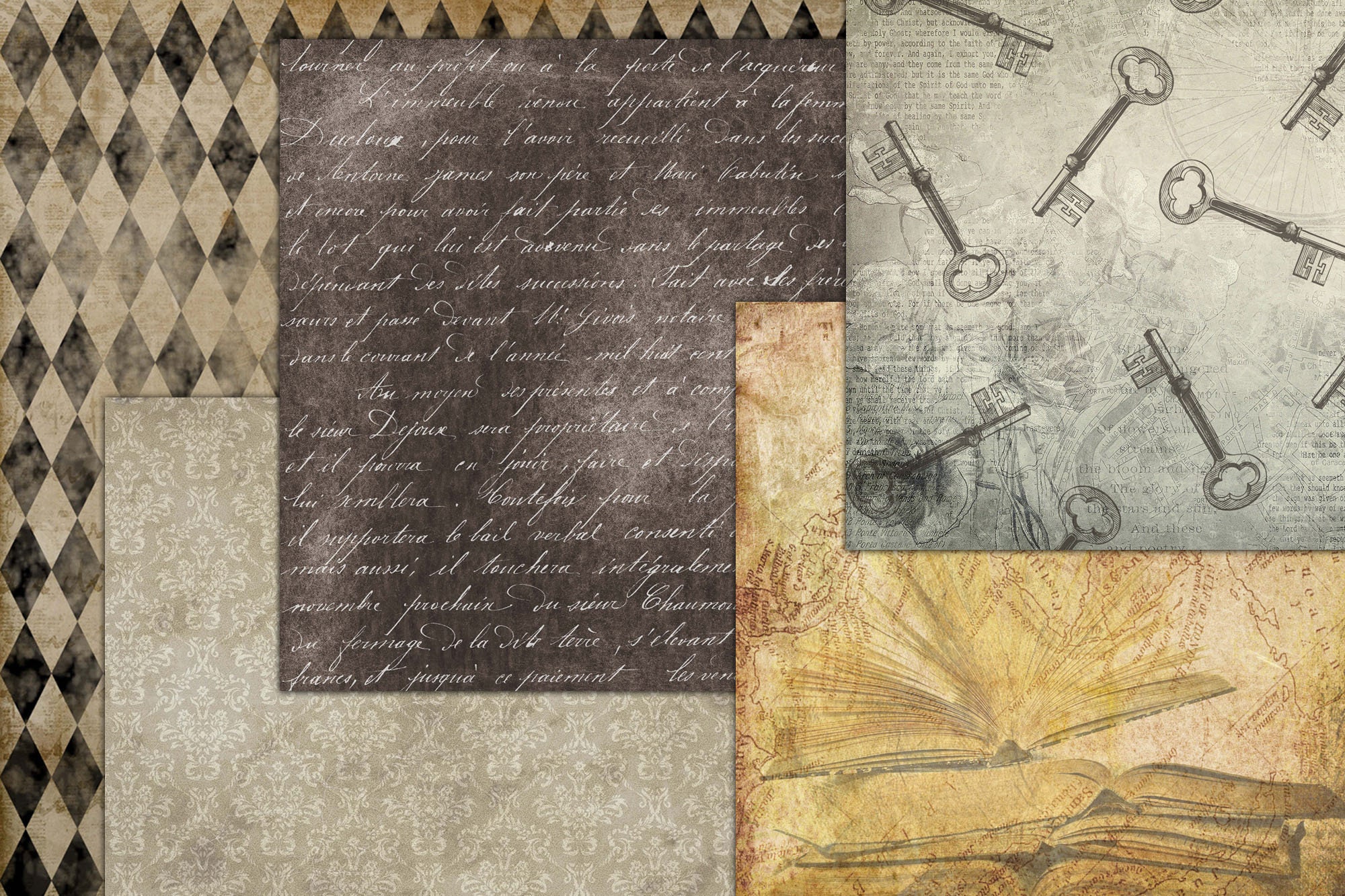 Antique Library Vintage Papers Scrapbook Junk Journal - Etsy