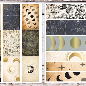 Printable Junk Journal Kit, Vintage Celestial, Ephemera, Fussy Cut ...