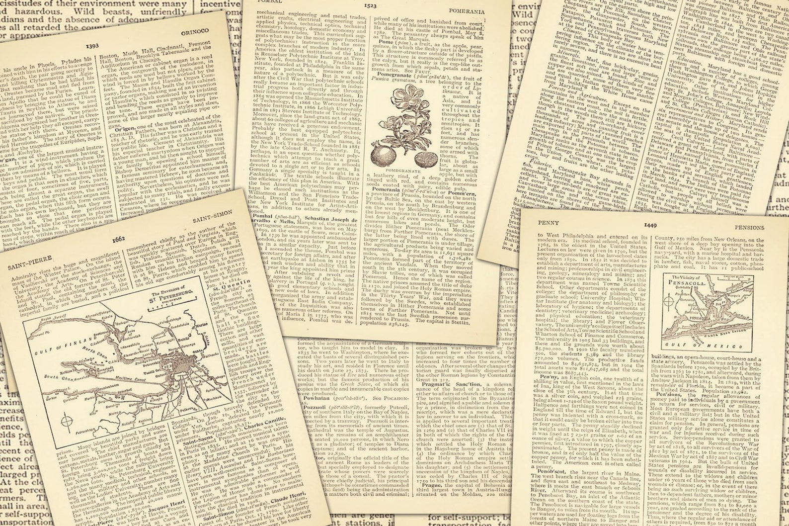 Printable Vintage Papers Encyclopedia Pages Antique Junk - Etsy