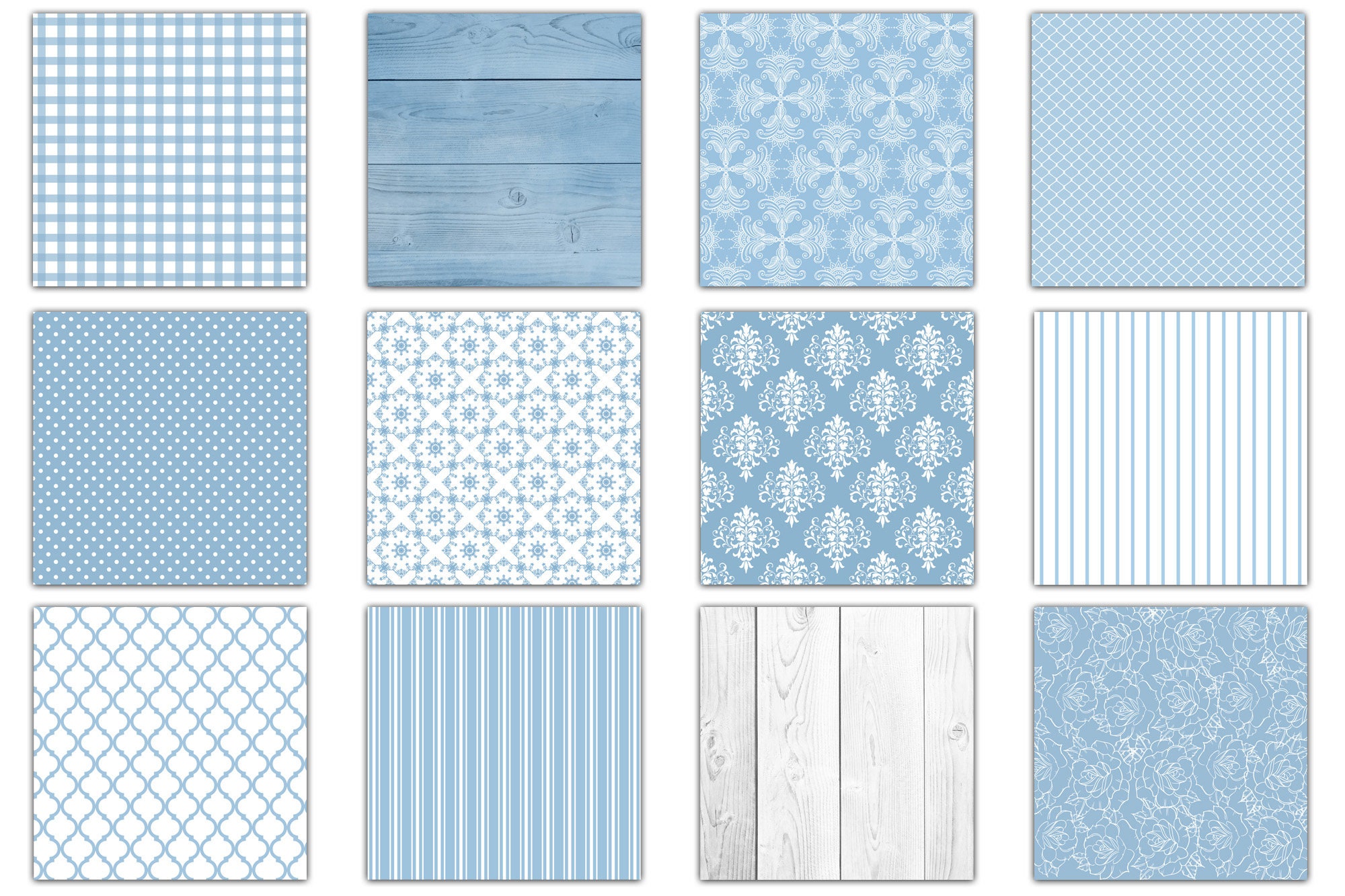 Cottage Blue Digital Paper Shabby Chic Scrapbook Paper - Etsy