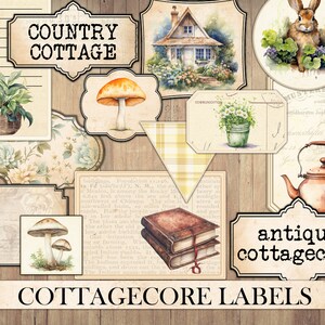 Vintage Cottagecore Labels, Junk Journal Ephemera, Antique Cards ...