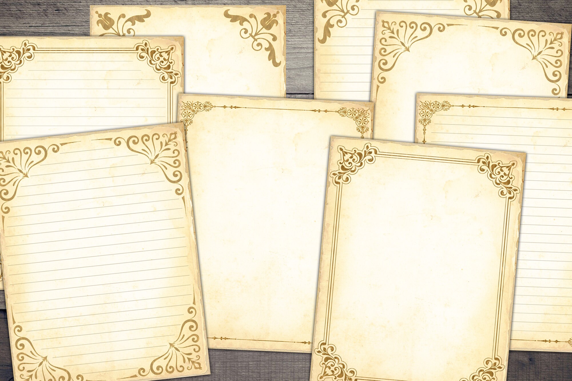 Printable Vintage Border Paper Antique Junk Journal Papers - Etsy