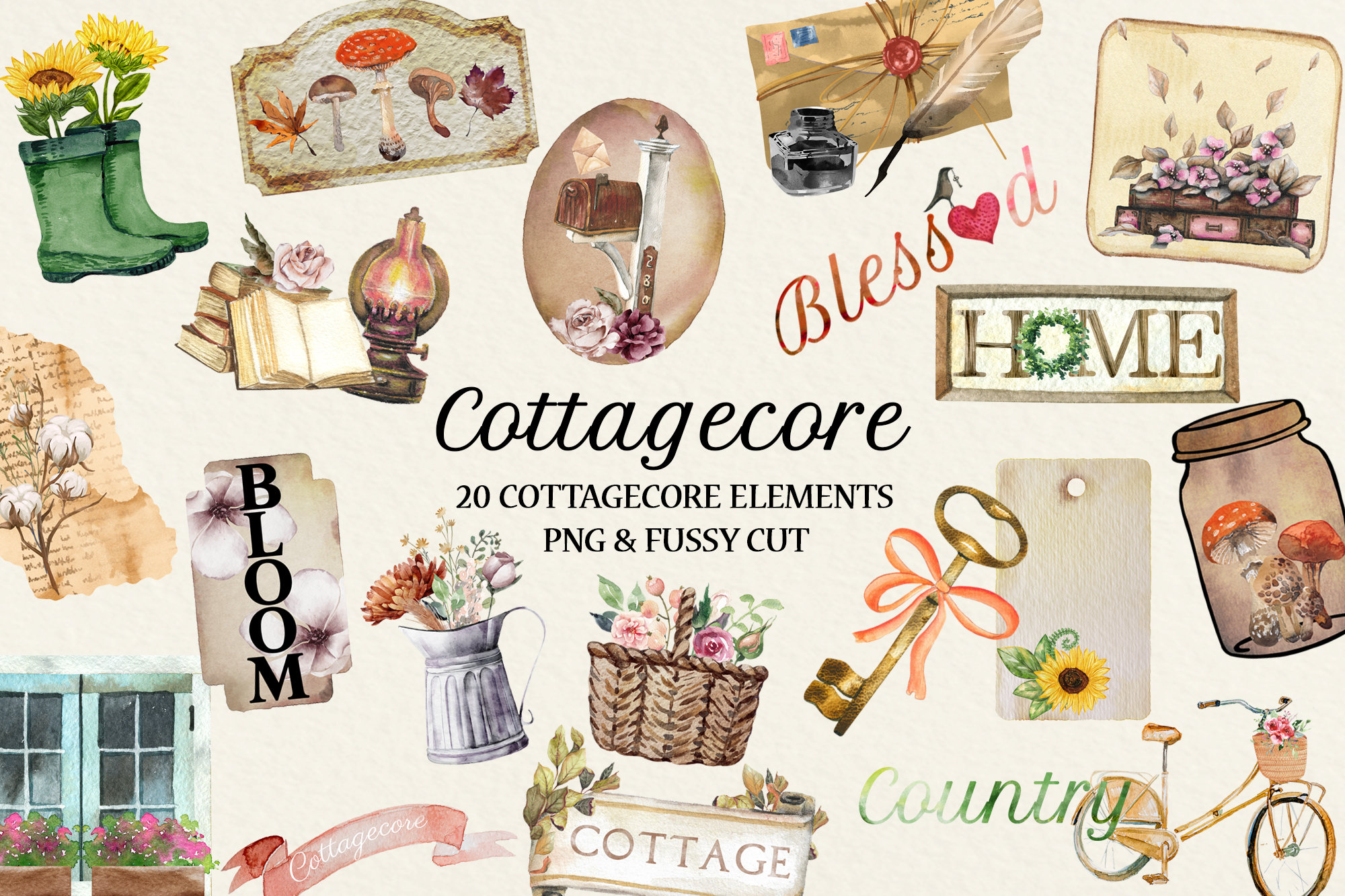 Cottagecore Clipart Junk Journal Embellishment Cottage - Etsy